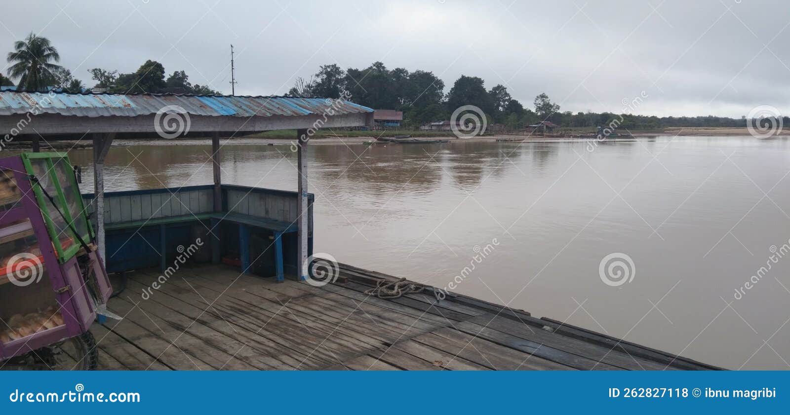 Traditional Ferry Boat on Kahayan River Central of Borneo Stock Photo ...