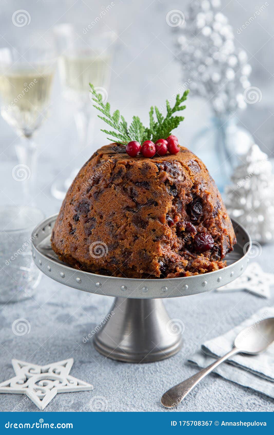 Traditional Festive Christmas Pudding Stock Image - Image of british ...