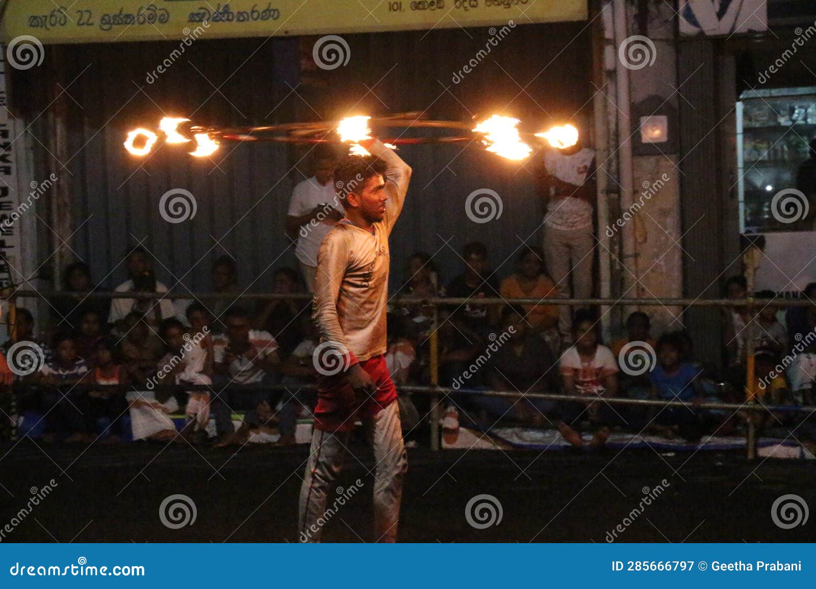 Traditional Fire Dancer Performing in Kandy Esala Perahera Editorial ...