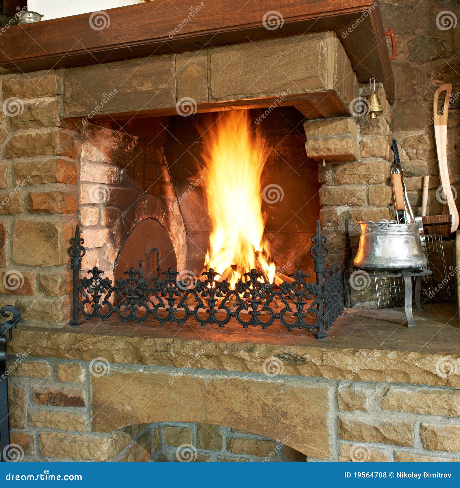 Chimney In Traditional Cyclades Style In Fira Village Stock Photography ...