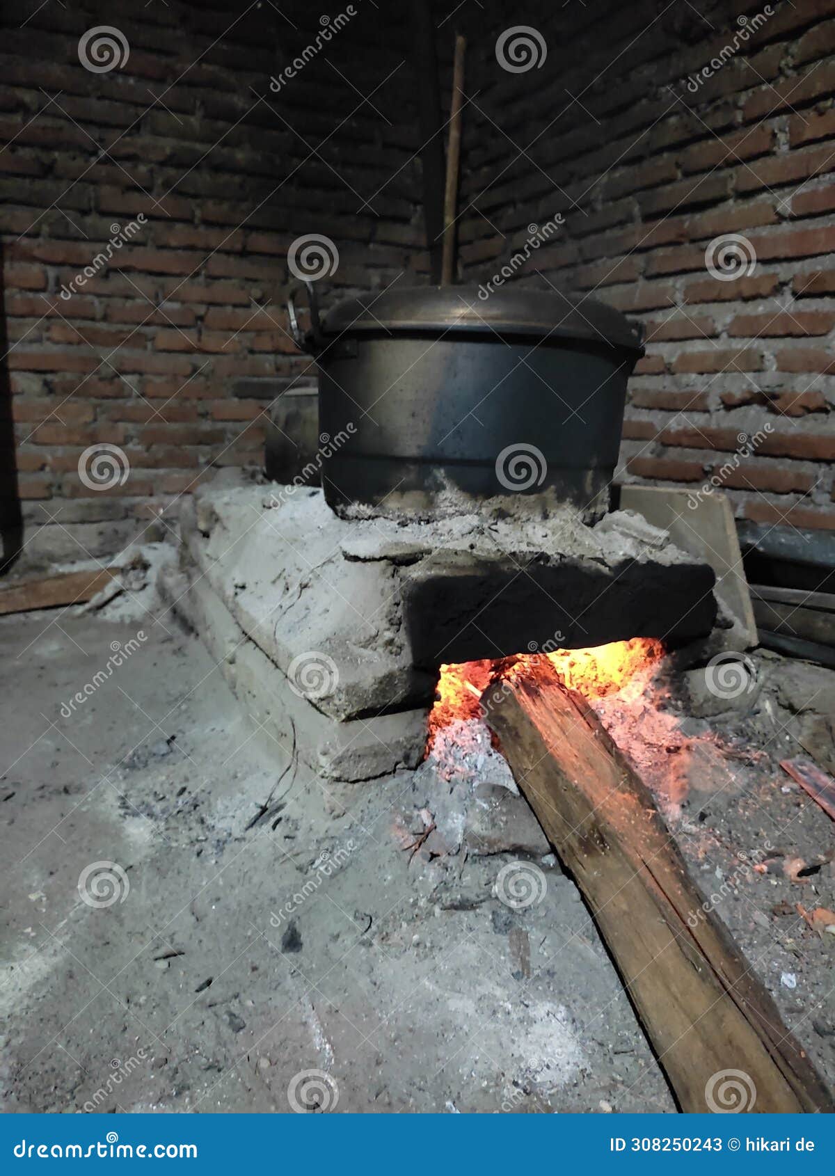 Traditional Fireplaces Use Wood for Cooking Stock Image - Image of ...