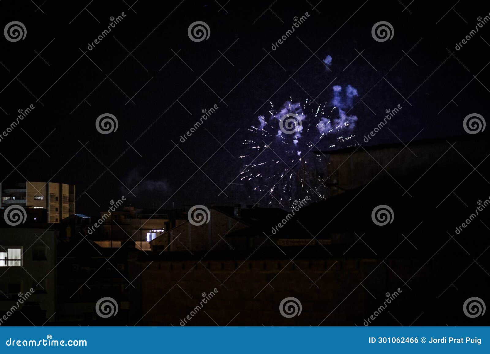 Traditional Fireworks Exploding on a Black Dark Sky Stock Photo - Image ...