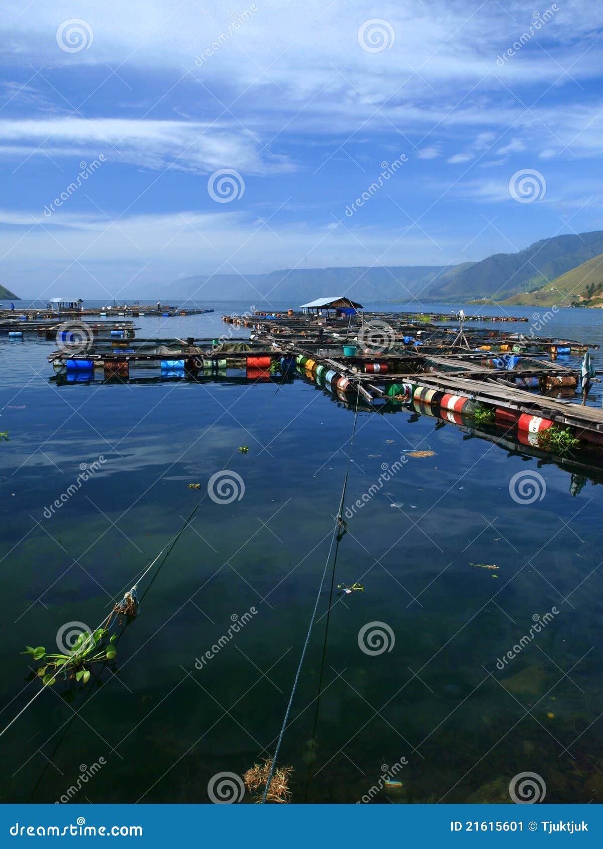 Traditional Fish Cage in Lake Toba Stock Image - Image of mountain ...