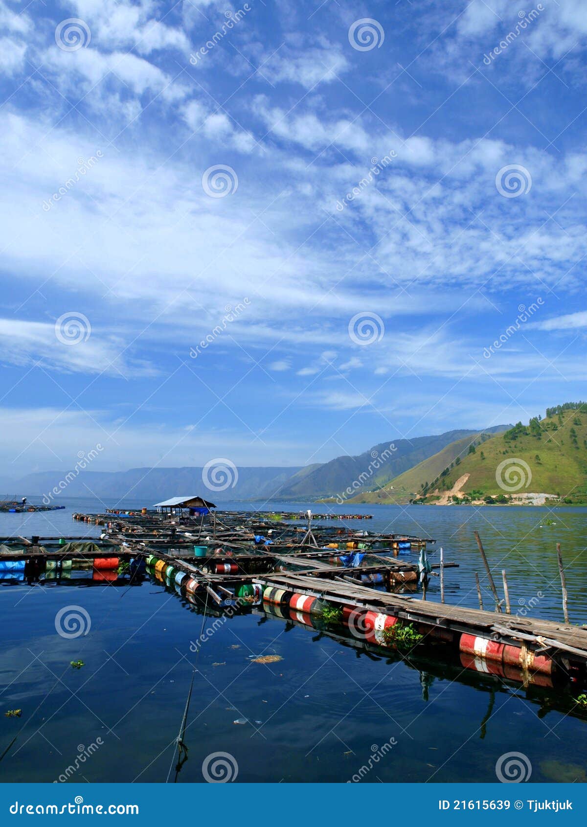 Traditional Fish Cage in Lake Toba Stock Image - Image of water, nature ...