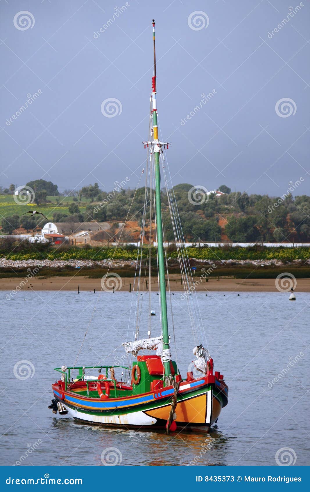 Traditional Fishing Boat stock image. Image of lake, houses - 8435373