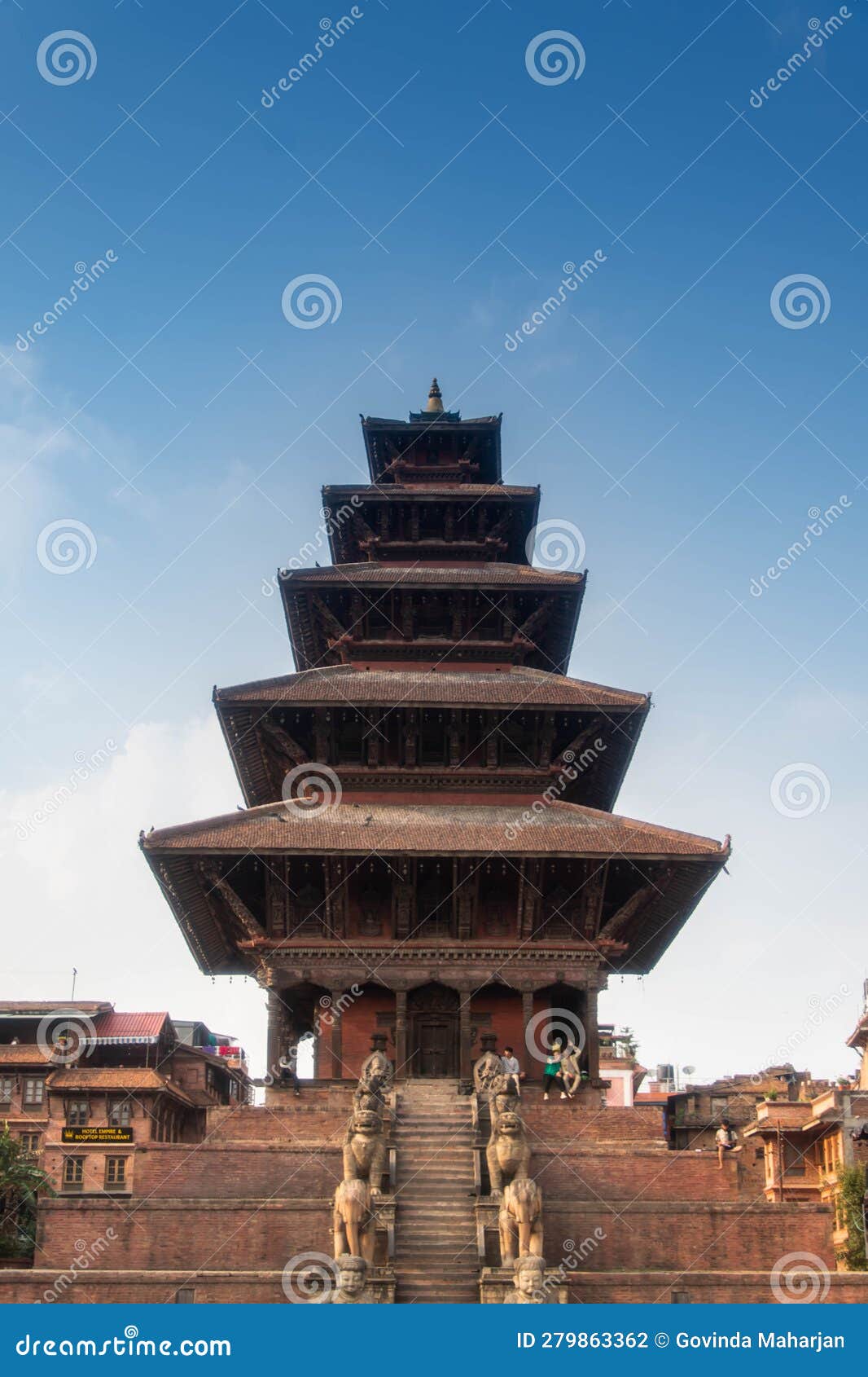 The Traditional Five-step Design of Temples in Bhaktapur, Nepal Stock ...