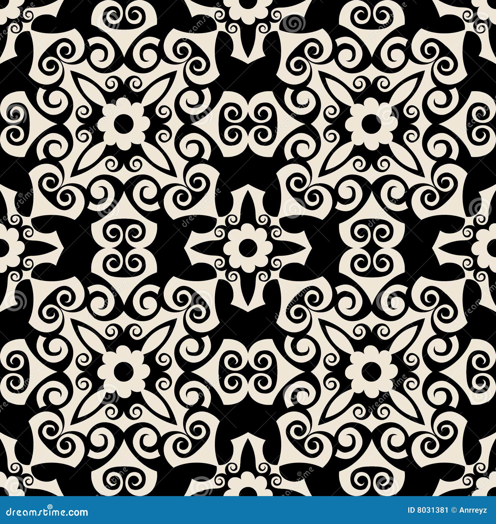 Traditional floral pattern stock vector. Illustration of outline - 8031381