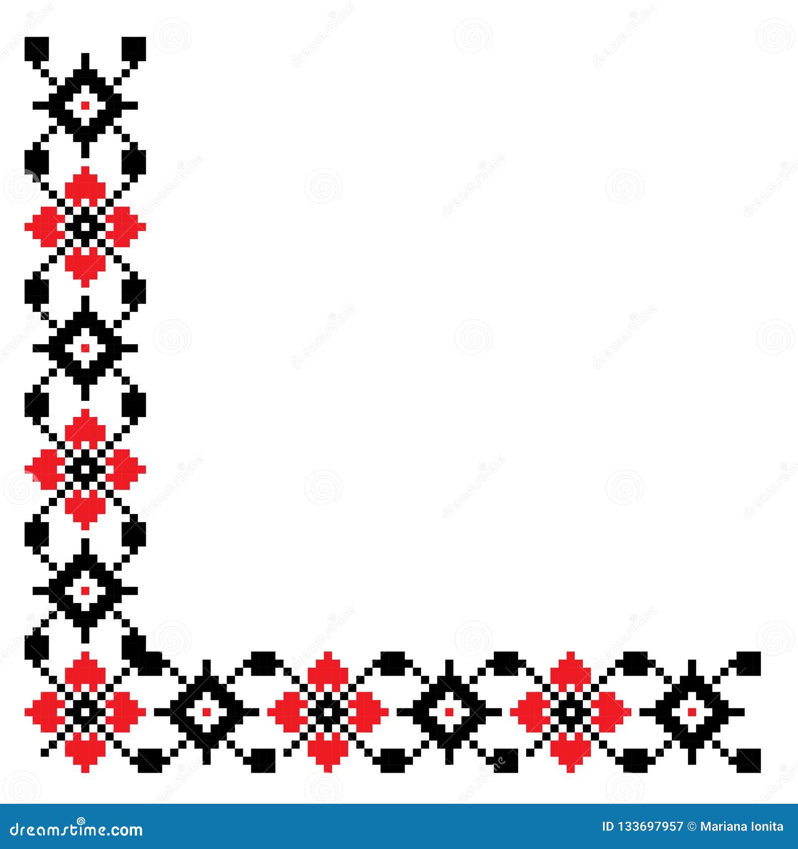 Traditional Folk Embrodery Corner Frame Stock Vector - Illustration of ...