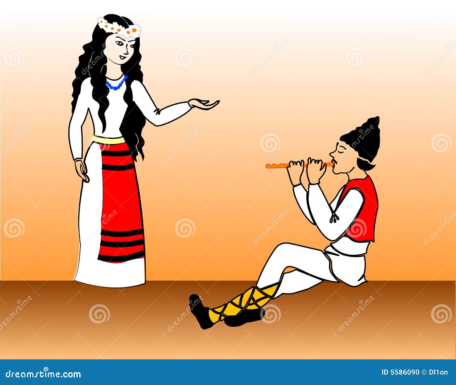 Traditional folk music stock vector. Illustration of singing - 5586090