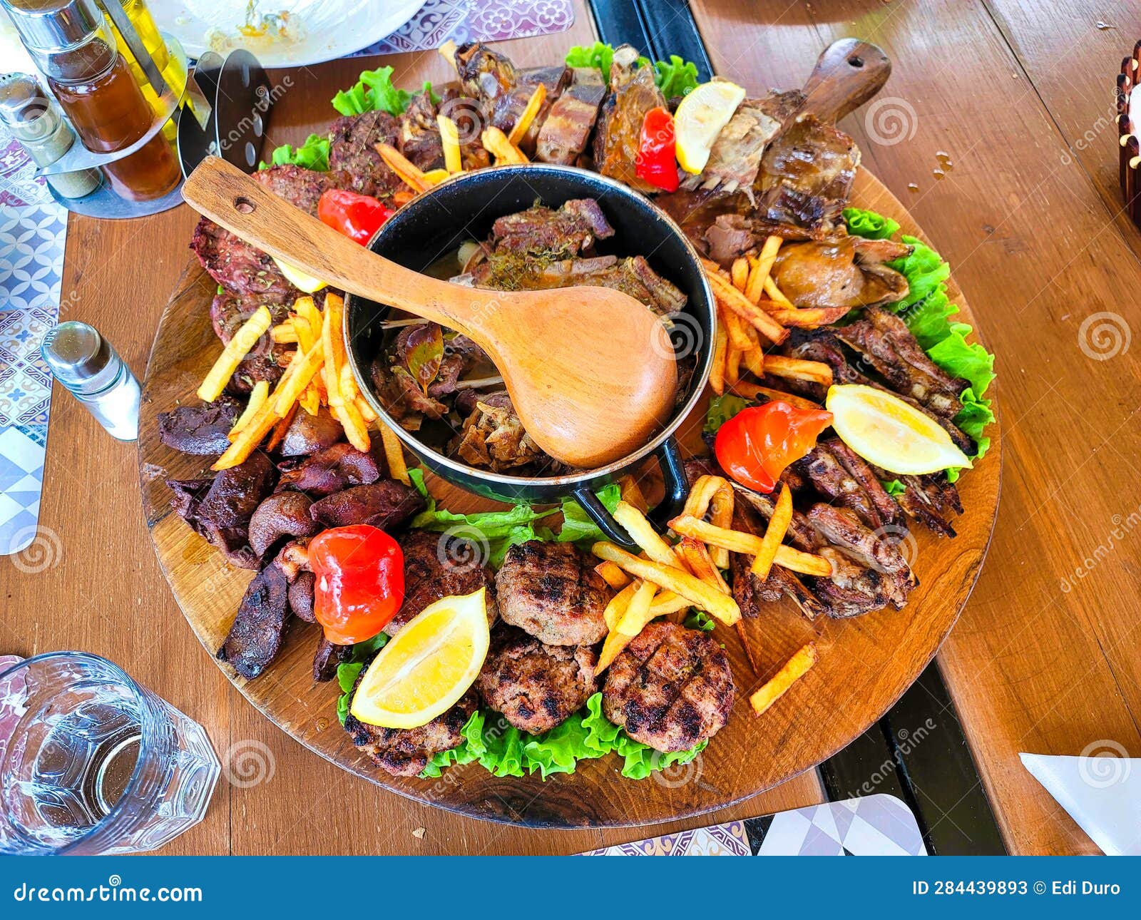 Traditional Food with Different Types of Meat Stock Image - Image of ...
