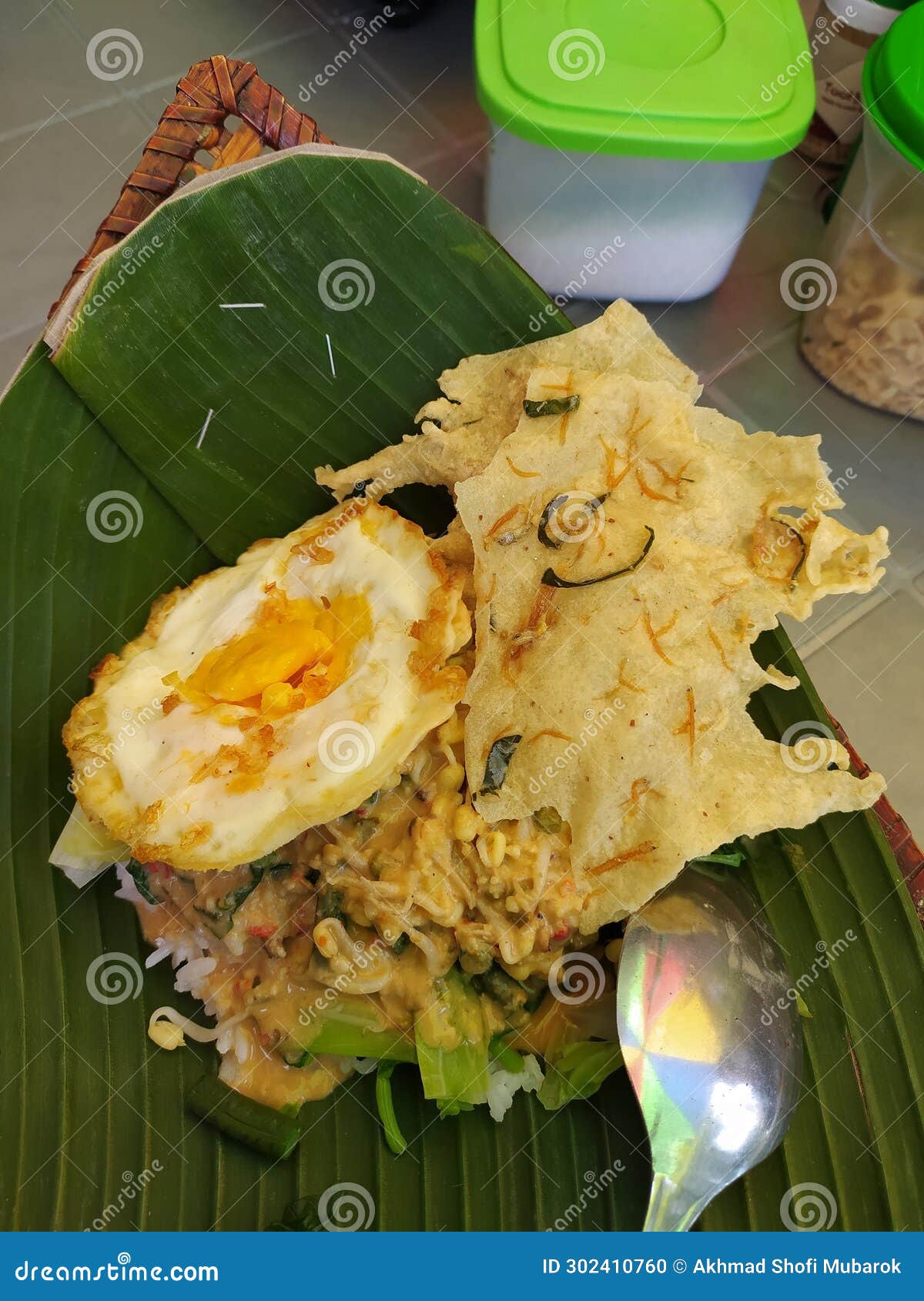 Pecel Rice Is A Traditional Javanese Indonesian Dish Served With ...