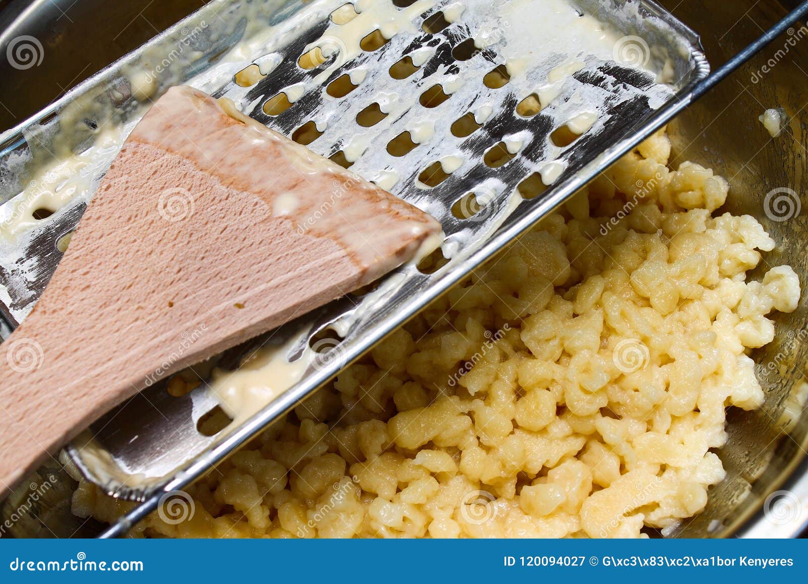 Traditional Food - Hungarian Noodles Making Stock Image - Image of hand ...