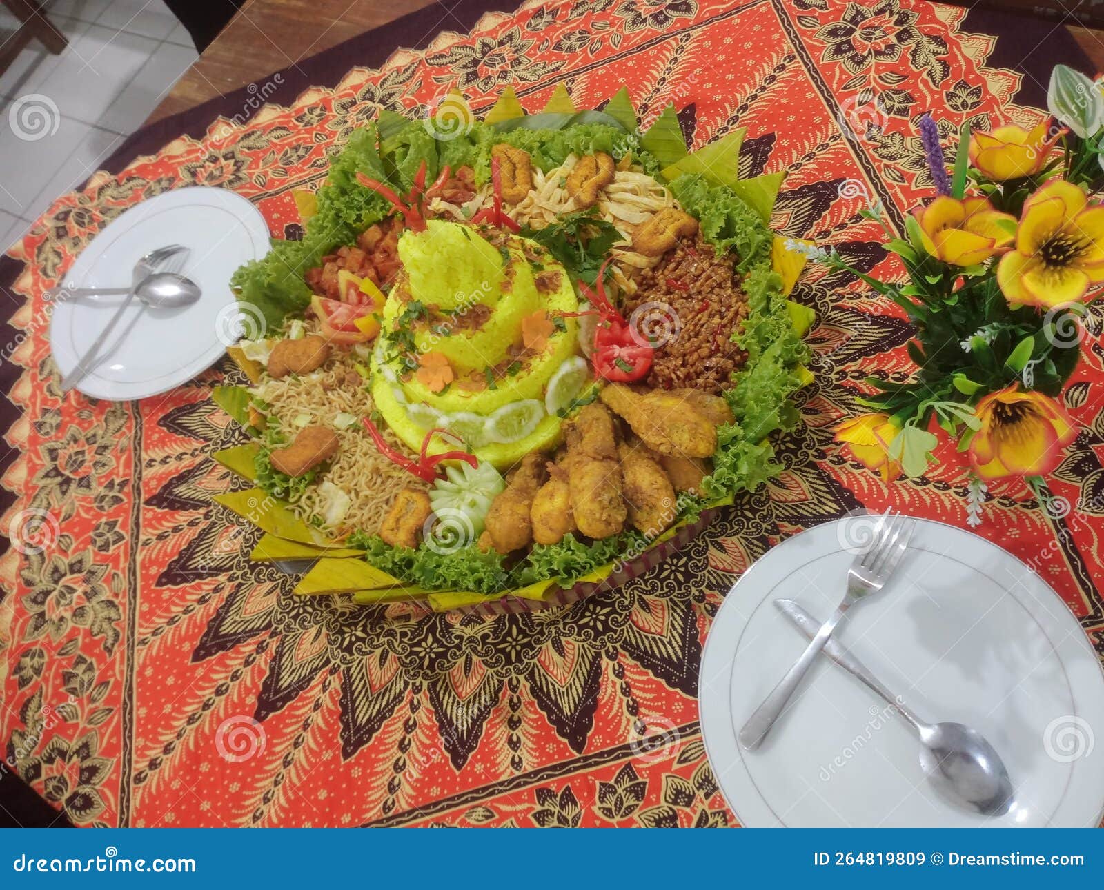 Traditional Food from Java & X22;Tumpeng& X22; Stock Image - Image of ...