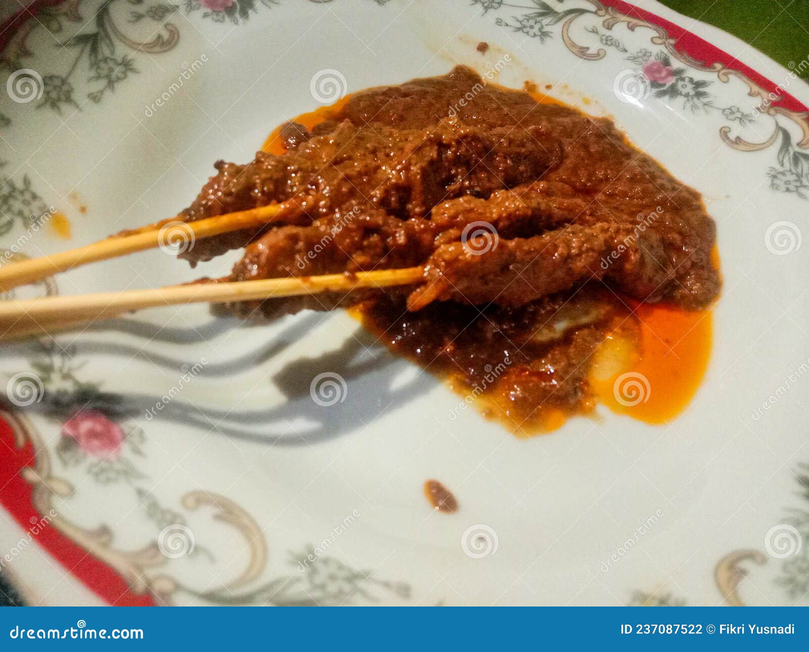 Traditional Food Satay Served on a Plate Stock Photo - Image of ...