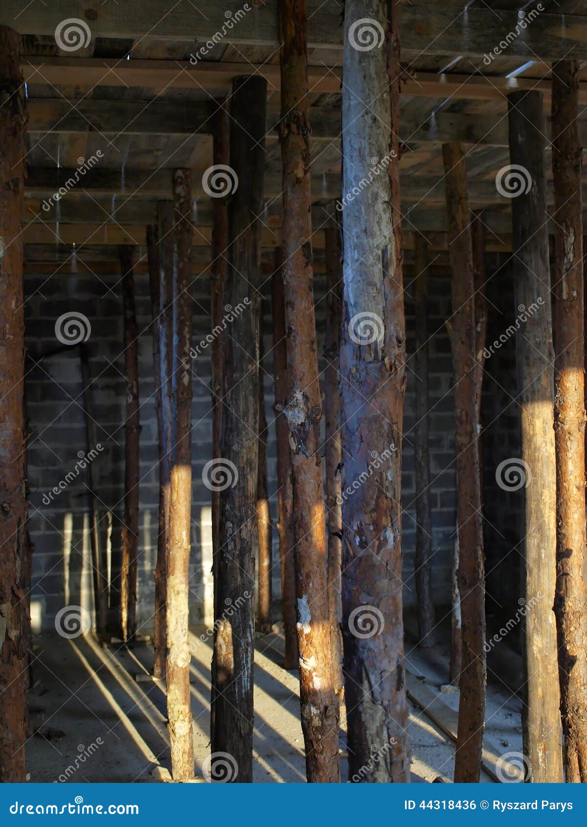 Traditional Formwork Using Planks and Wooden Stamps Construction Stock ...