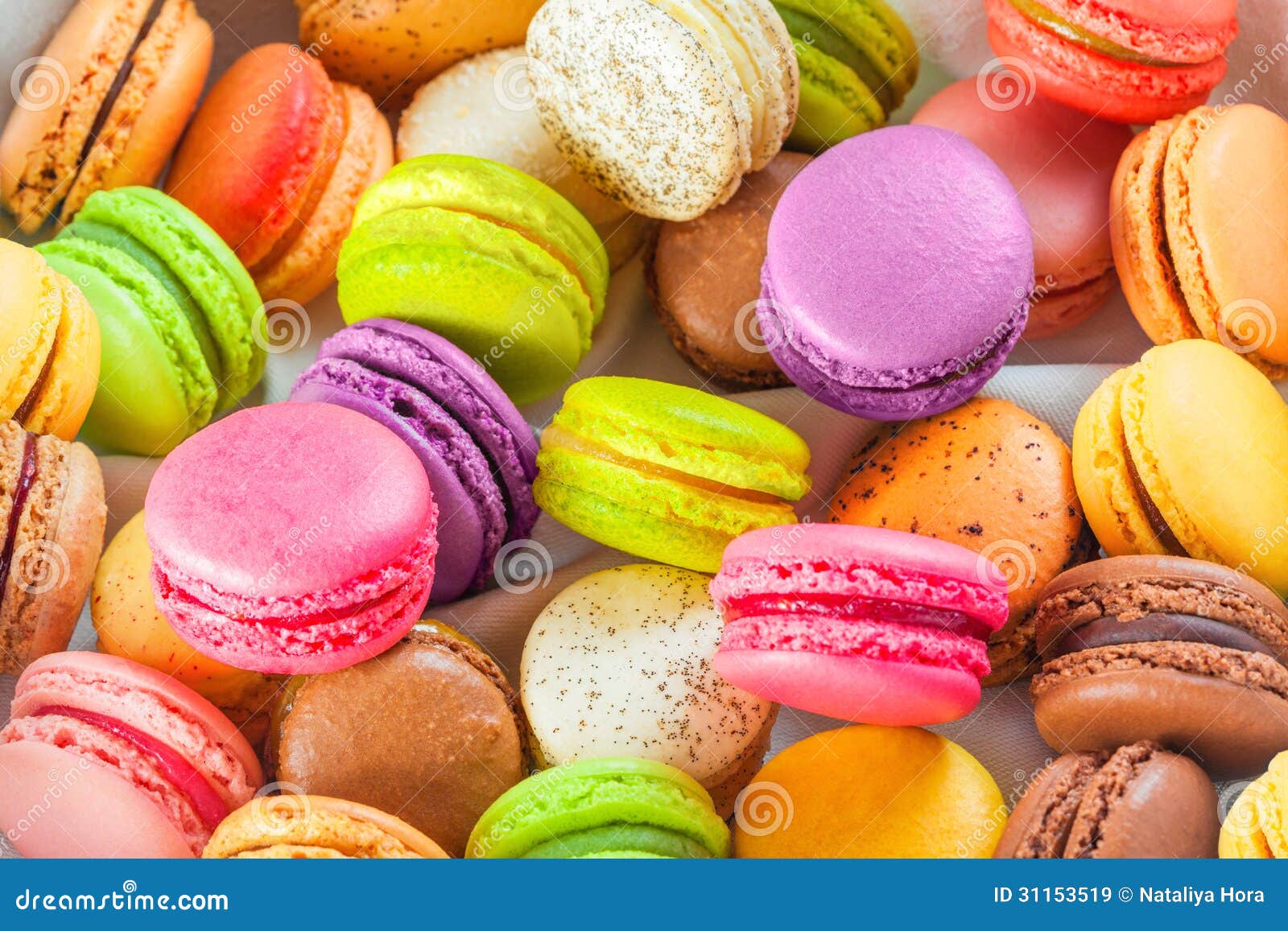 Traditional French Colorful Macarons Stock Image - Image of cream, cake ...