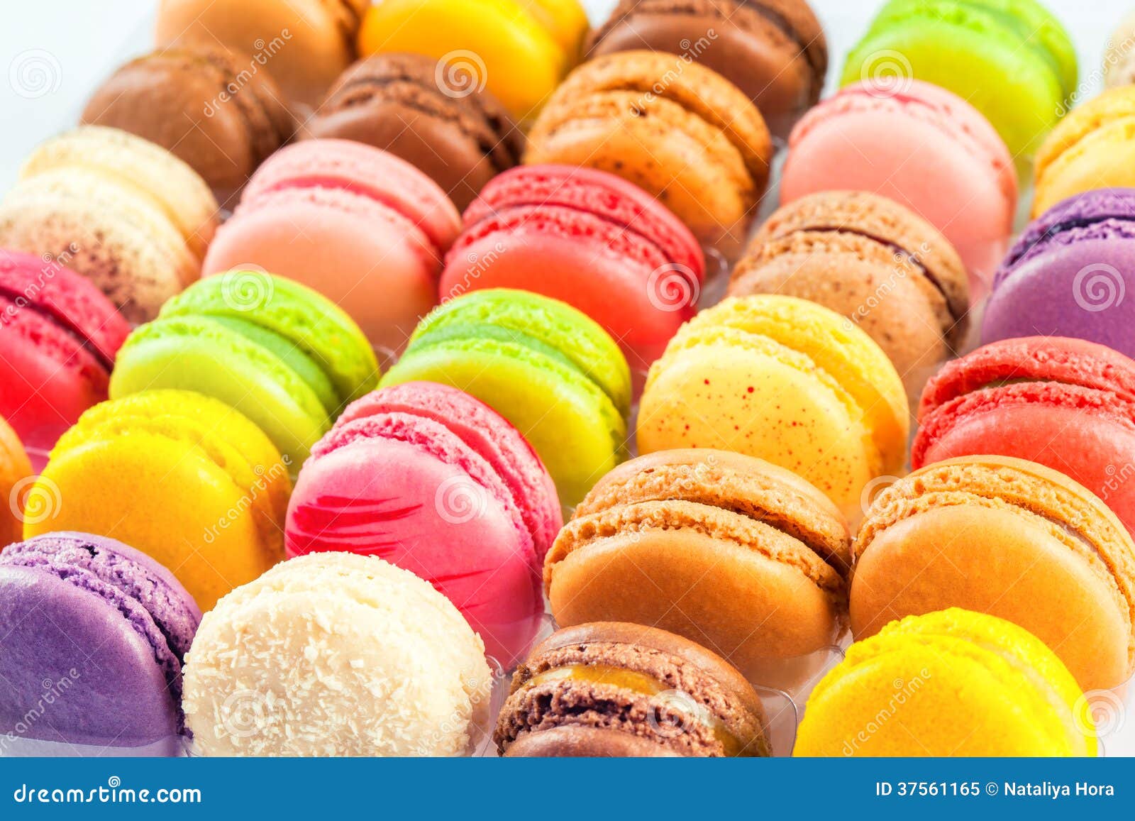 Traditional French Colorful Macarons in a Box Stock Image - Image of ...