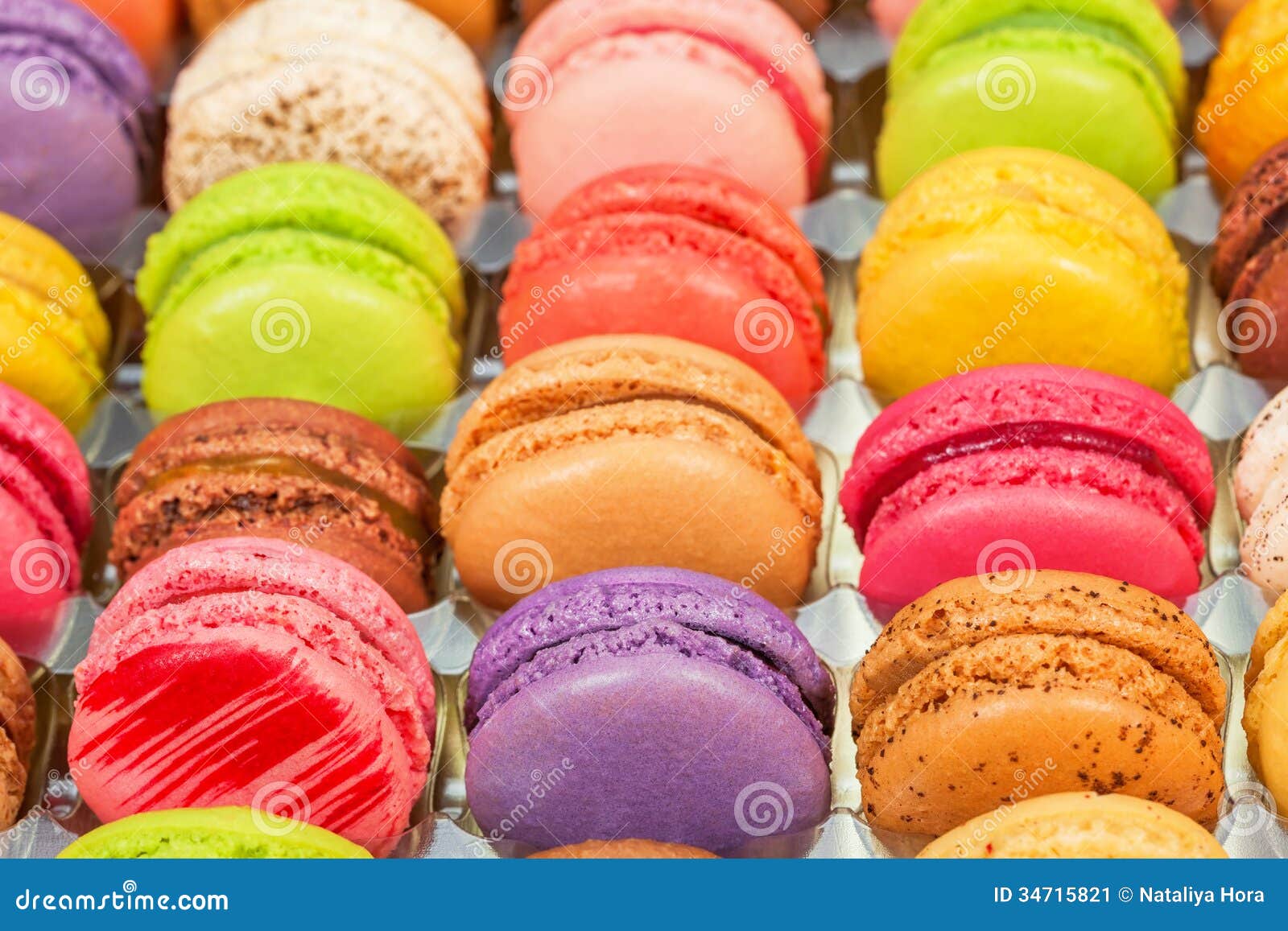 Traditional French Colorful Macarons in a Box Stock Image - Image of ...