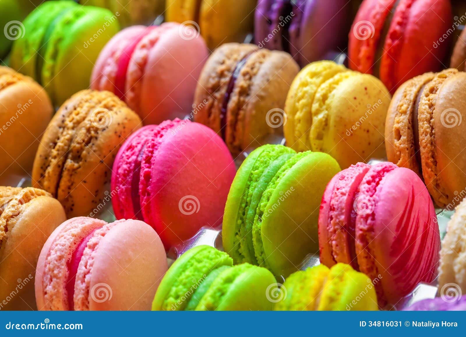 Traditional French Colorful Macarons in a Box Stock Image - Image of ...