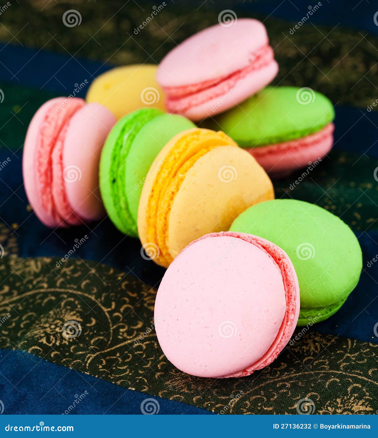 Traditional French Macaroon Cookies Stock Photo - Image of yellow, food ...