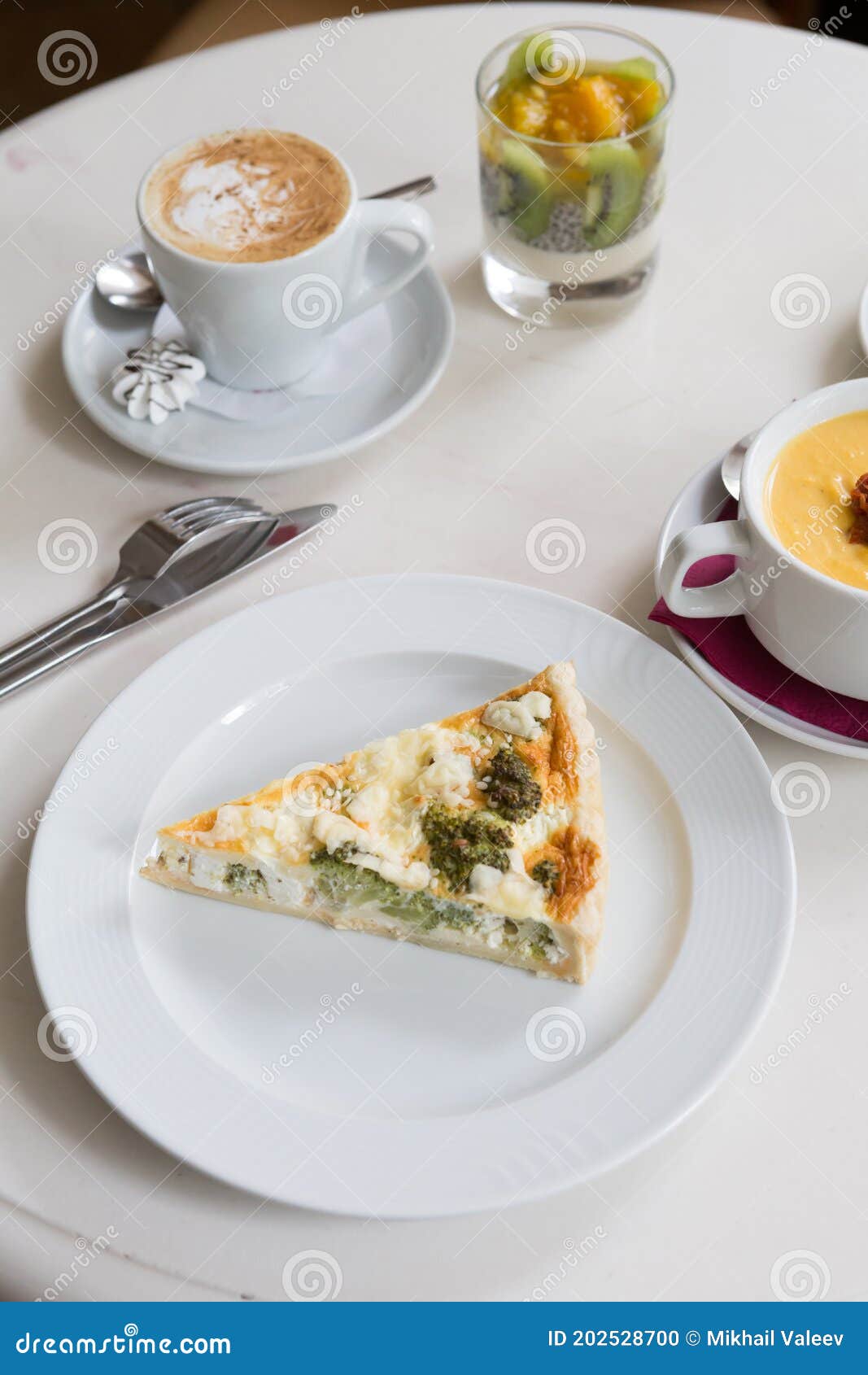 Traditional French Quiche Pie Served for Lunch Stock Photo - Image of ...