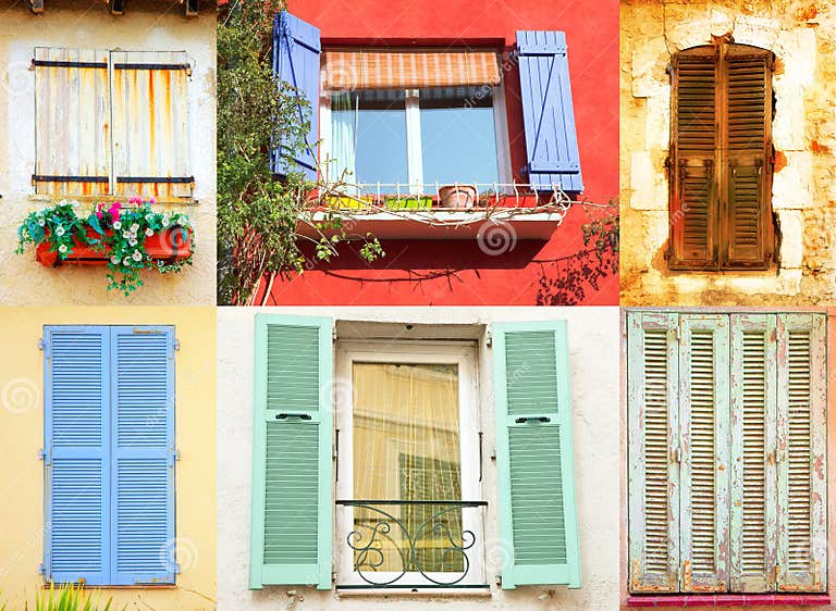 Traditional French windows stock photo. Image of houses - 2523906