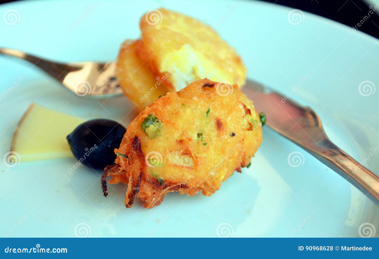 Traditional Fried Spanish Fish Cod Croquettes. Stock Photo - Image of ...