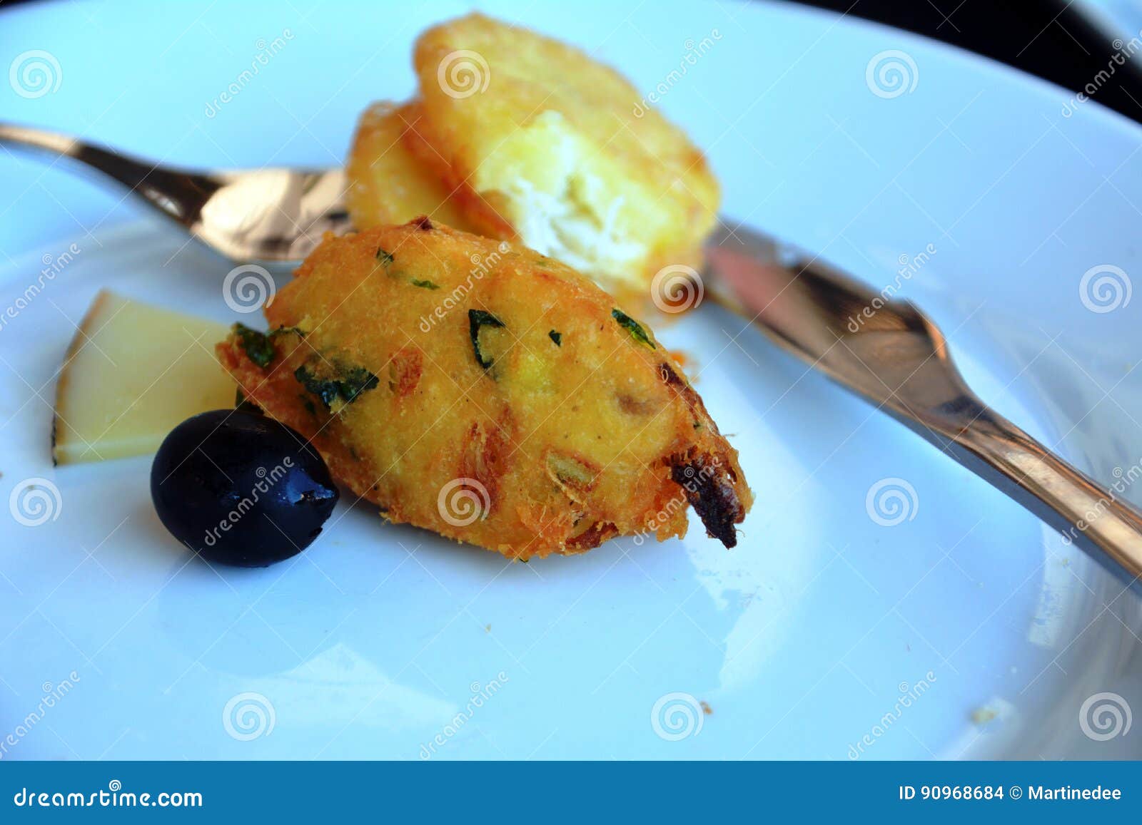 Traditional Fried Spanish Fish Cod Croquettes. Stock Photo - Image of ...