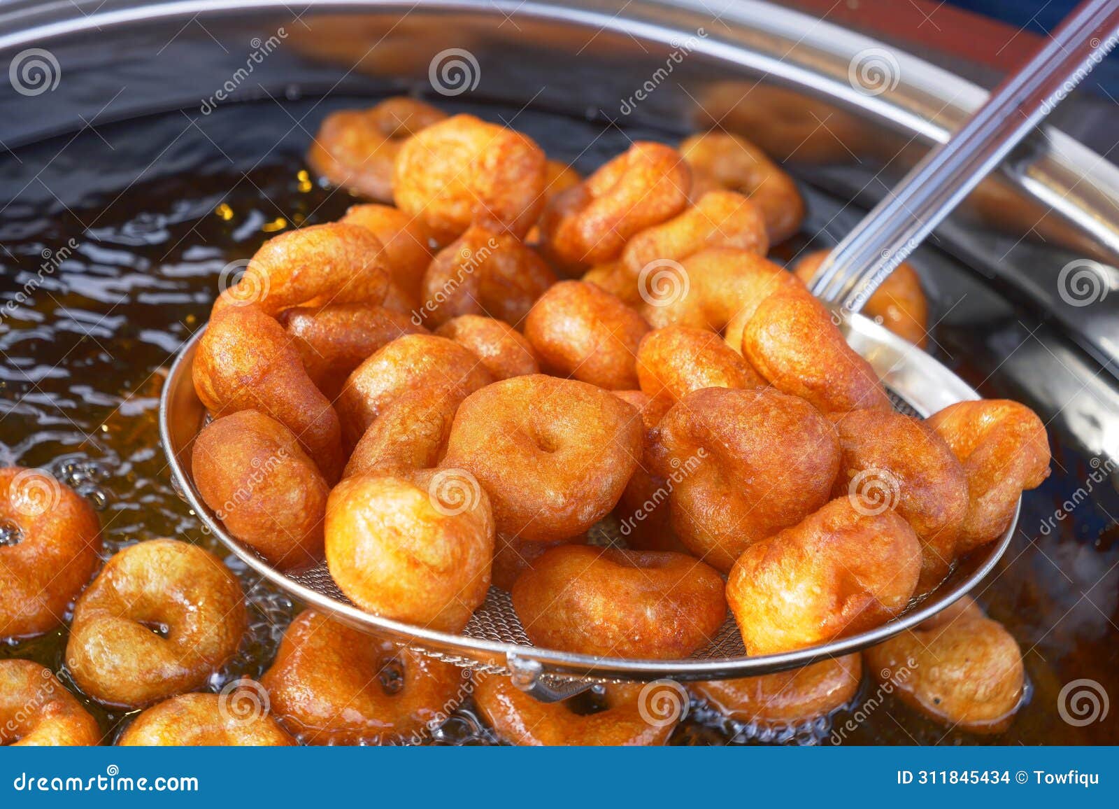 Traditional Fried Sweets Lokma in Sugar Syrup Stock Photo - Image of ...