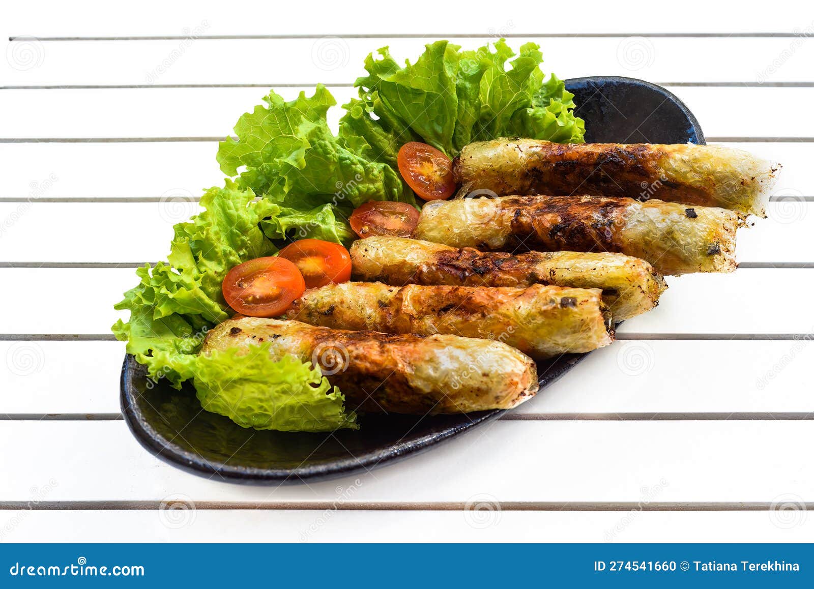 Traditional Fried Vietnamese Spring Rolls with Pork, Rice Paper on ...