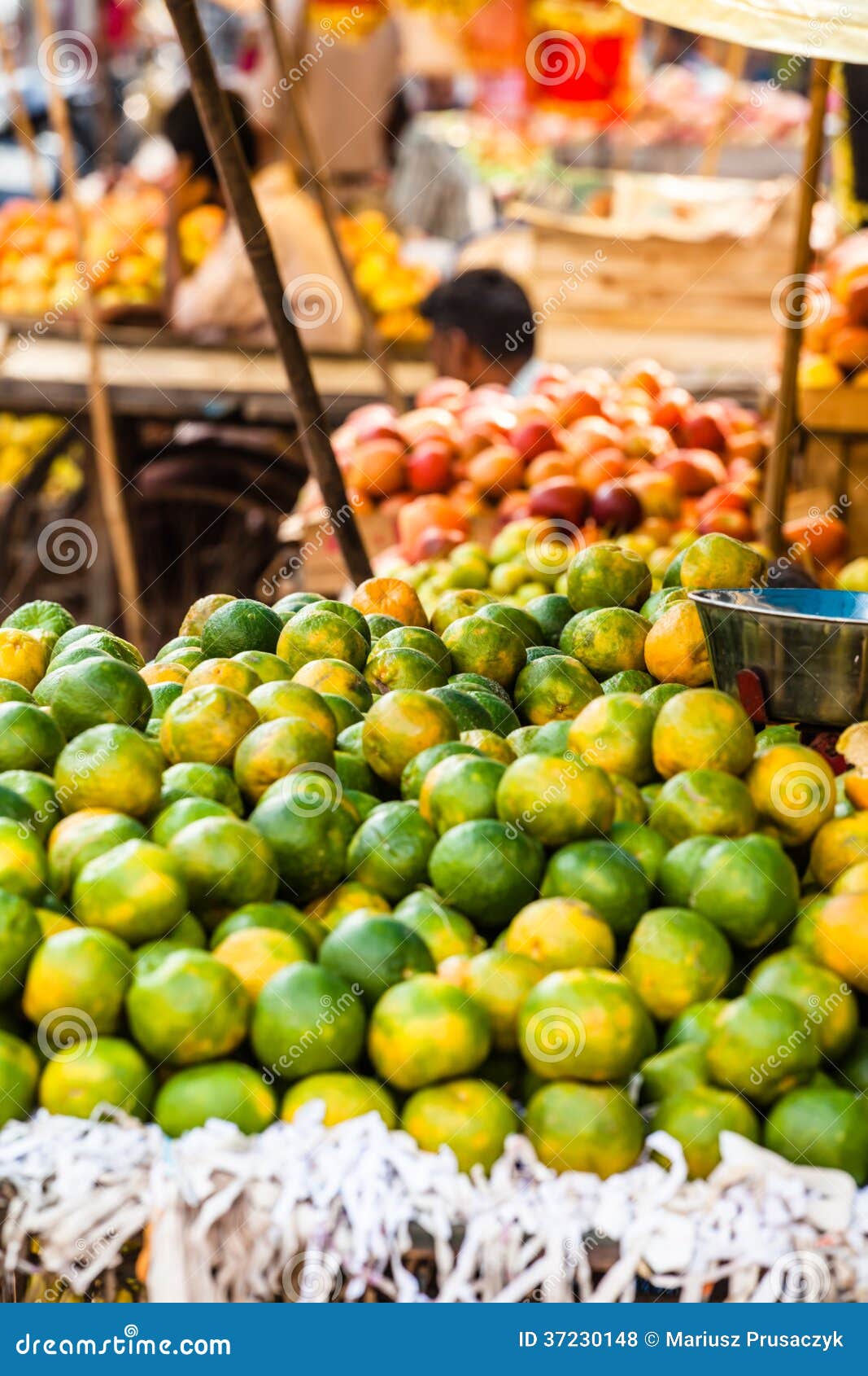 Traditional Fruit Market in India. Stock Photo - Image of juicy ...