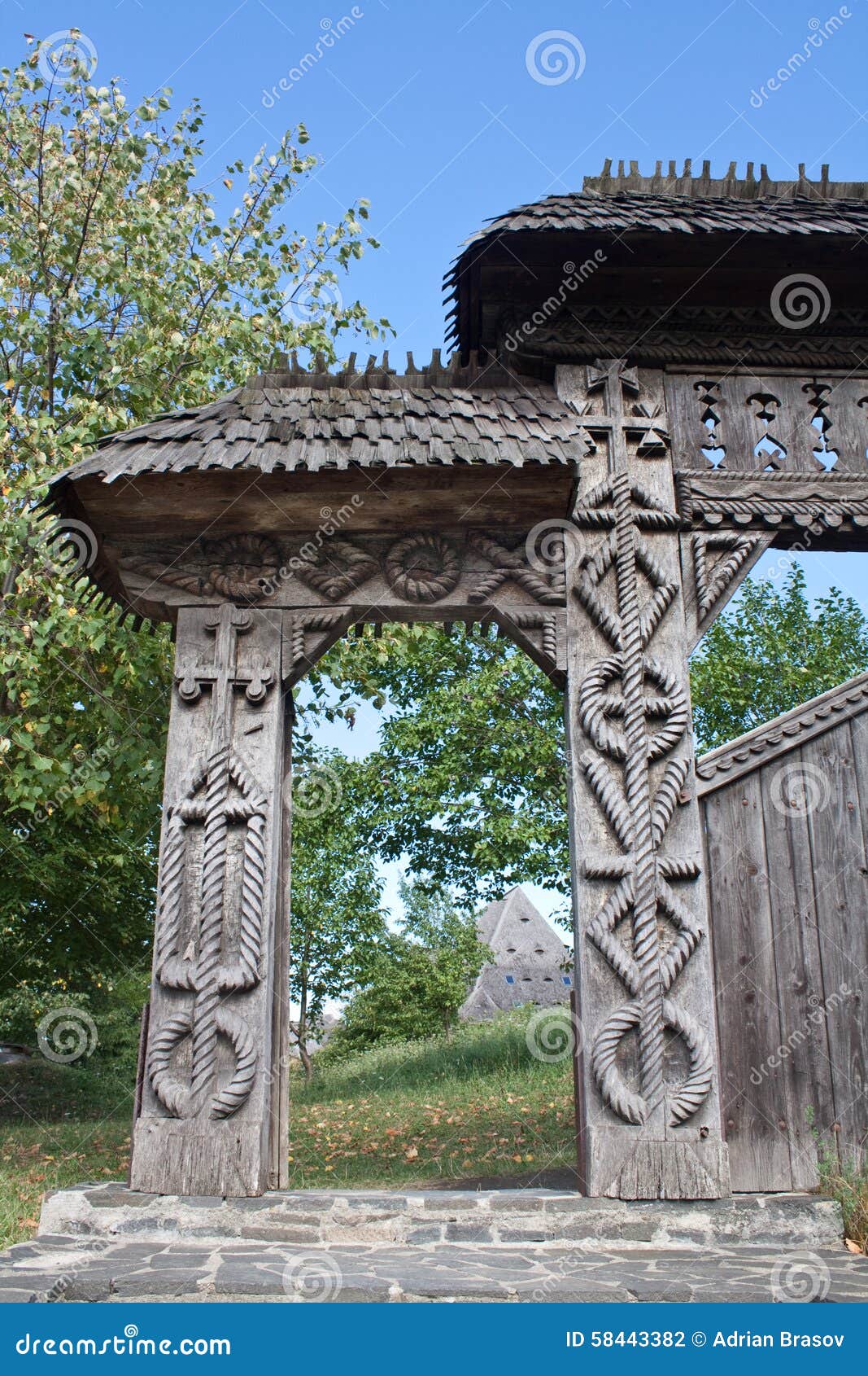 Traditional Gate in Maramures, Romania Stock Photo - Image of wooden ...