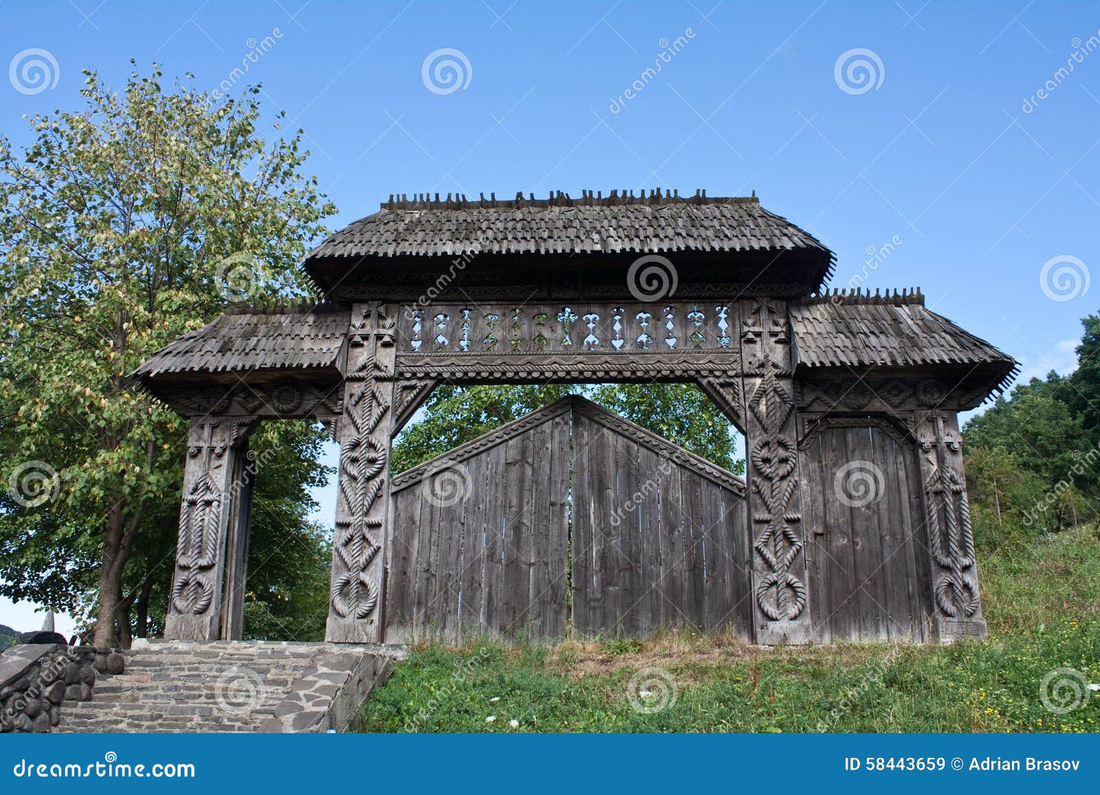 Traditional Gate in Maramures, Romania Stock Image - Image of romania ...