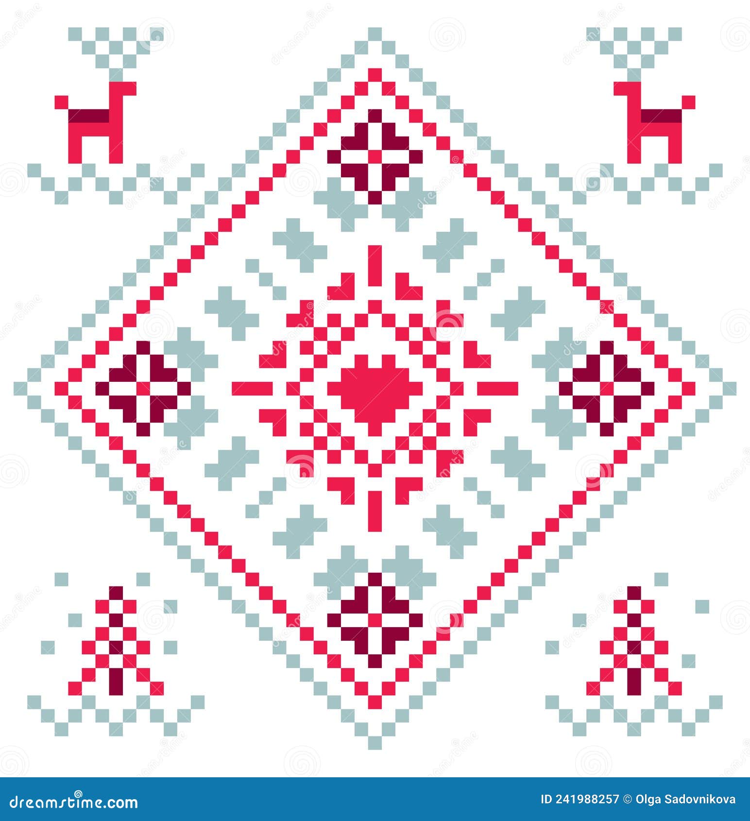 Slavic Embroidery Pattern Cartoon Vector | CartoonDealer.com #221130579