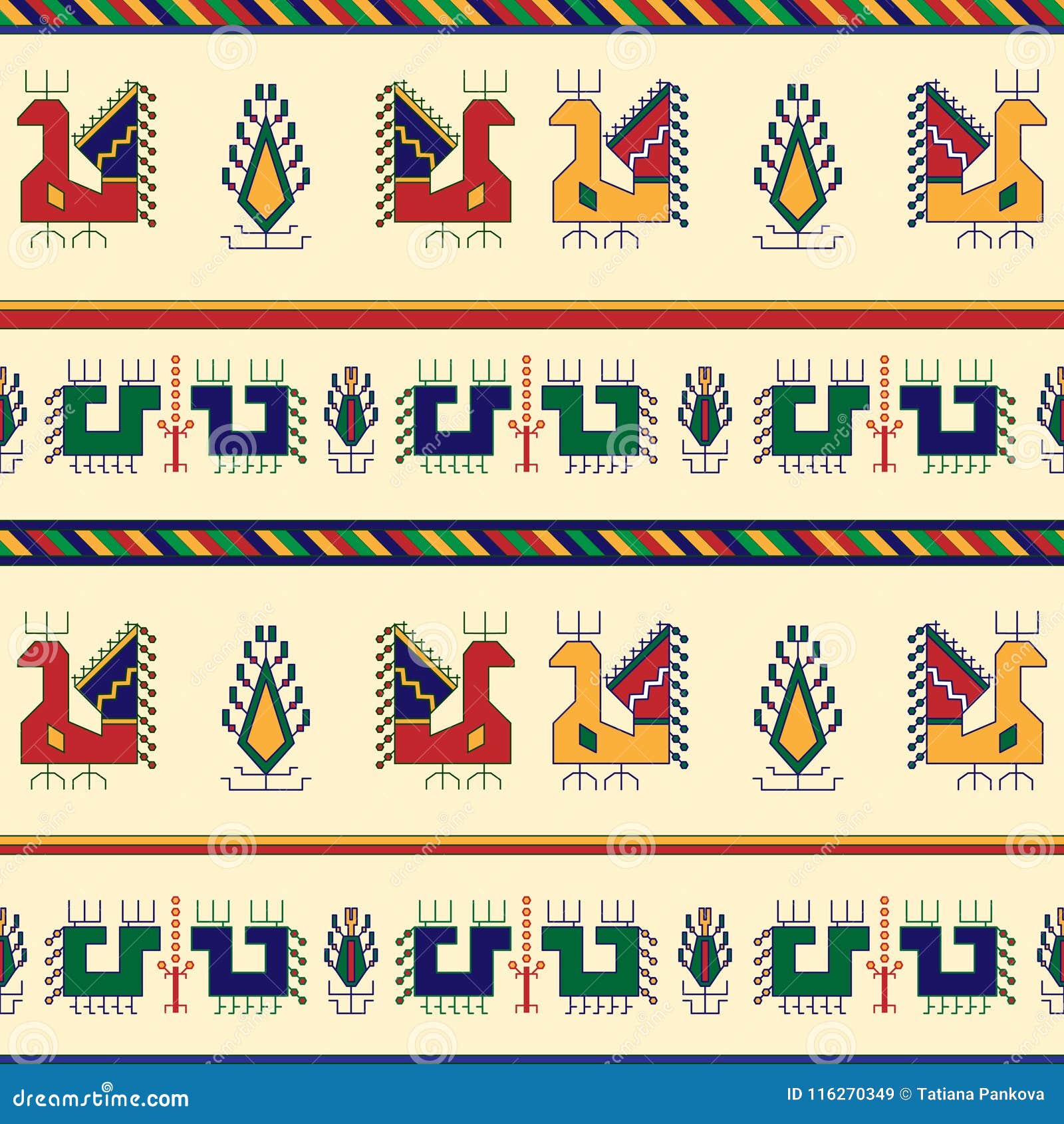 Traditional Geometrical Seamless Pattern in the Bulgarian Style Stock ...