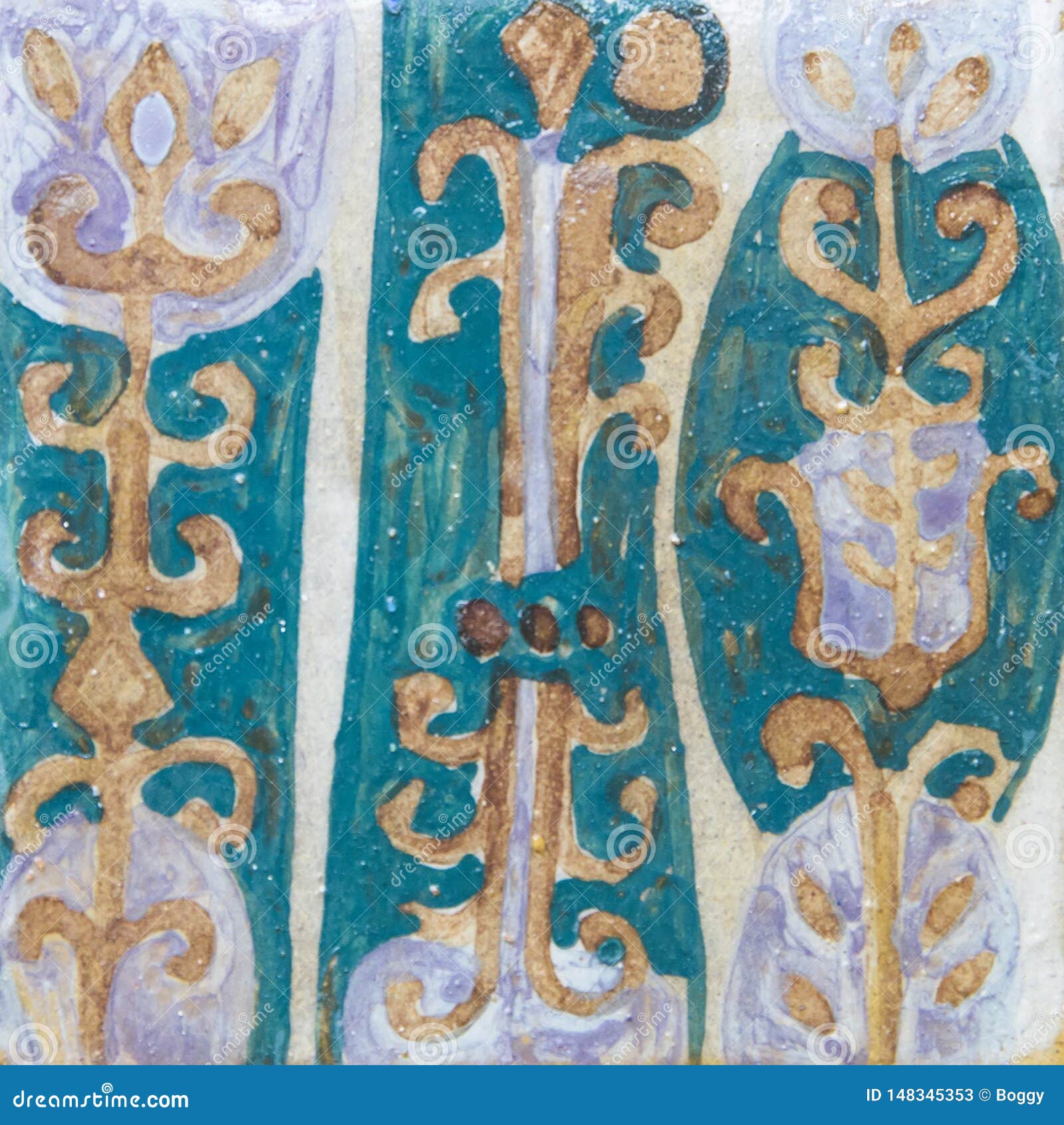 Traditional Georgian Floral Pattern Tile Stock Image - Image of antique ...