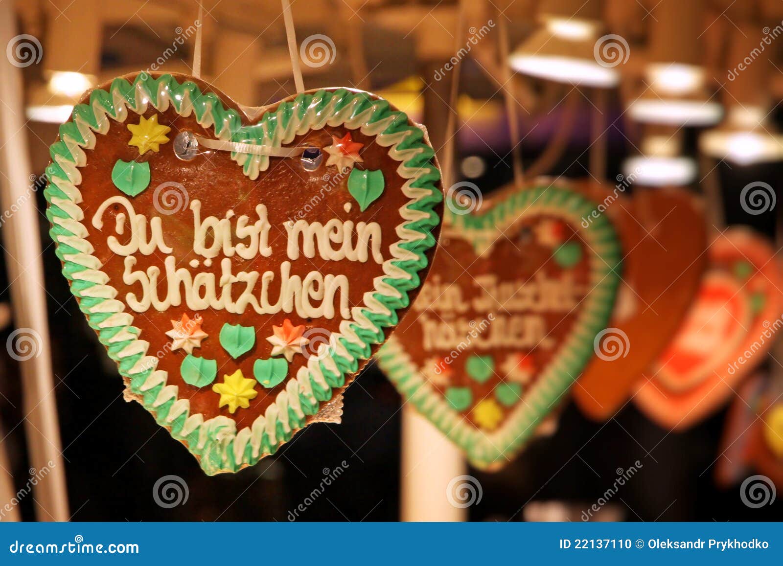 Traditional German Handmade Gingerbread Heart Stock Photo - Image of ...
