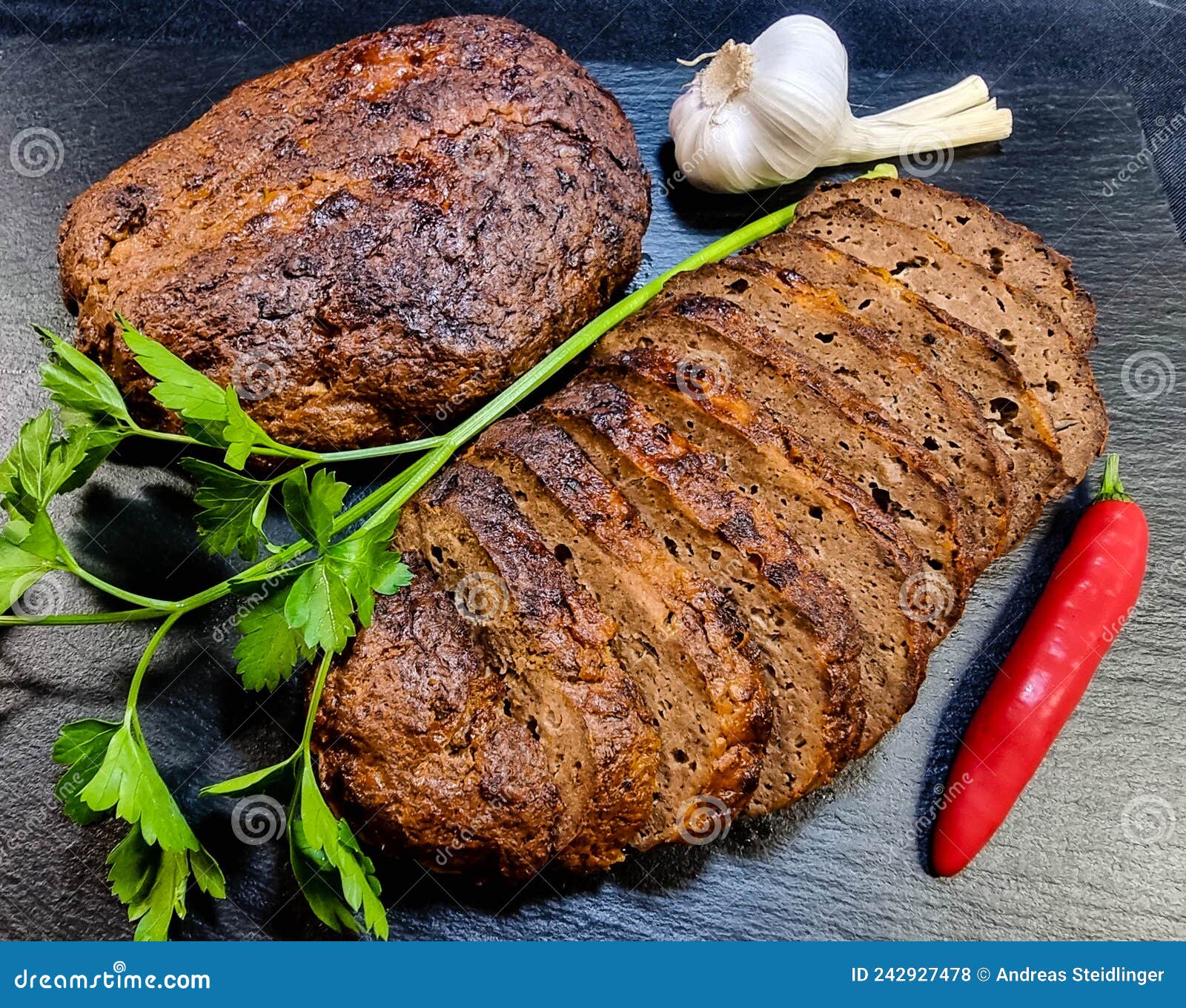 Traditional German Meatloaf Stock Photo - Image of homemade, german ...