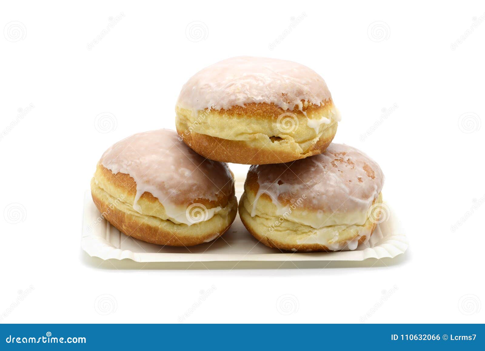 Traditional German Pastry Berliner Doughnut on White Isolated Ba Stock ...