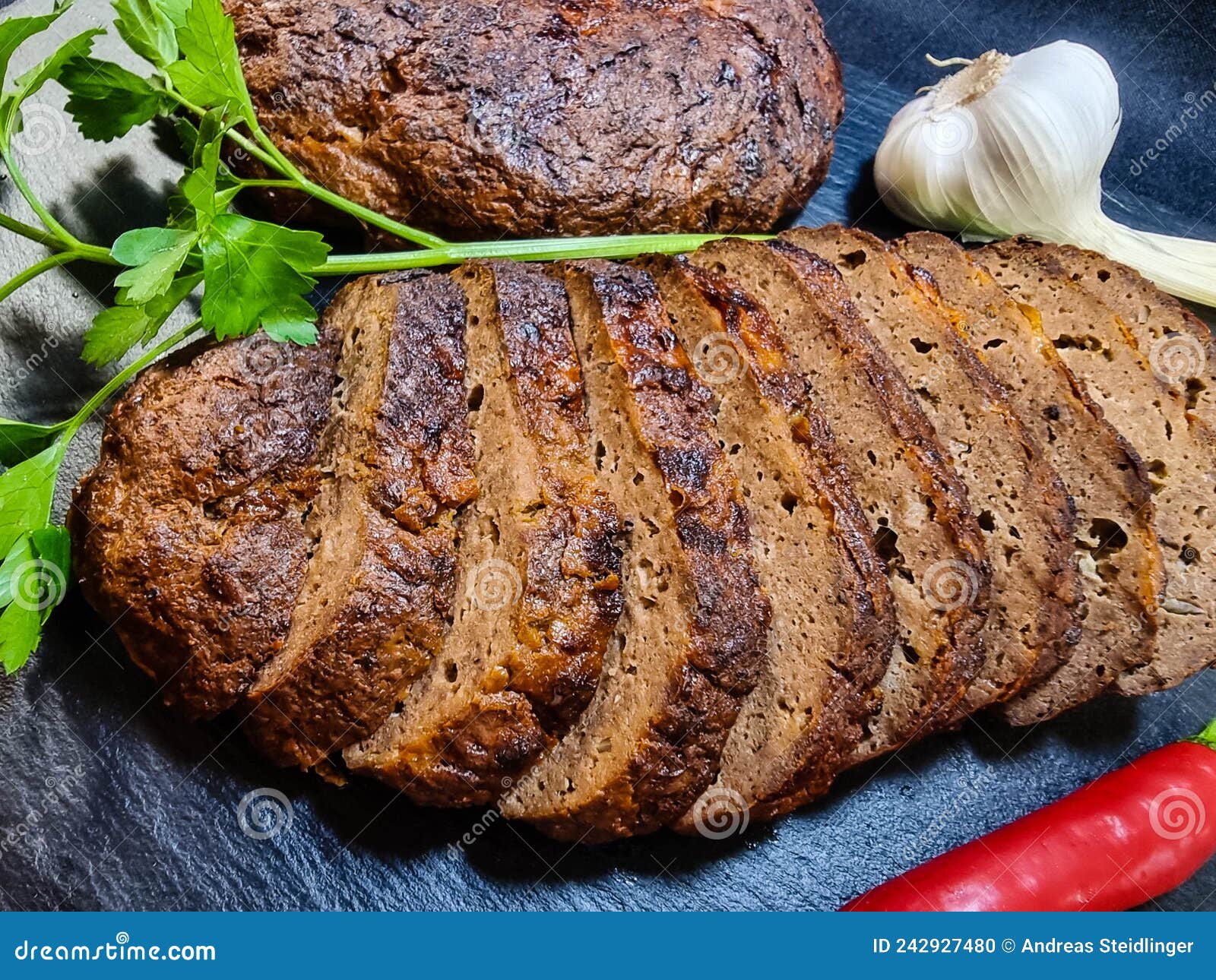 Traditional German Meatloaf Stock Photo - Image of gourmet, grilled ...