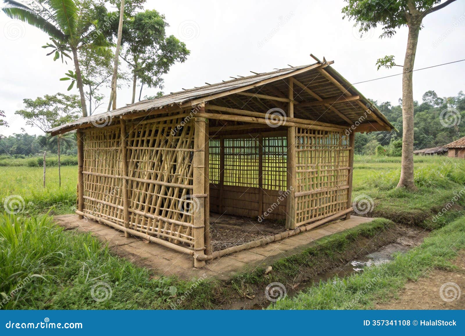 Traditional Goat Cage in Indonesia Stock Illustration - Illustration of ...