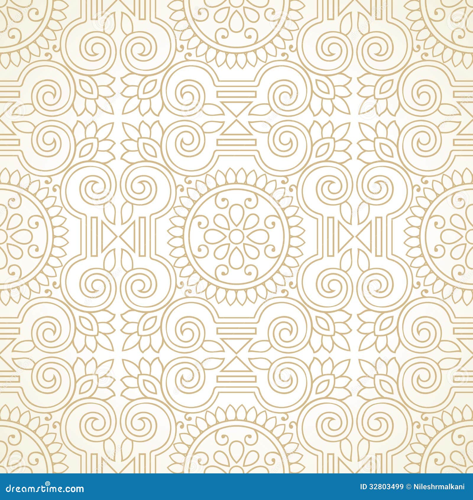 Traditional Golden Seamless Wallpaper Stock Vector - Illustration of ...