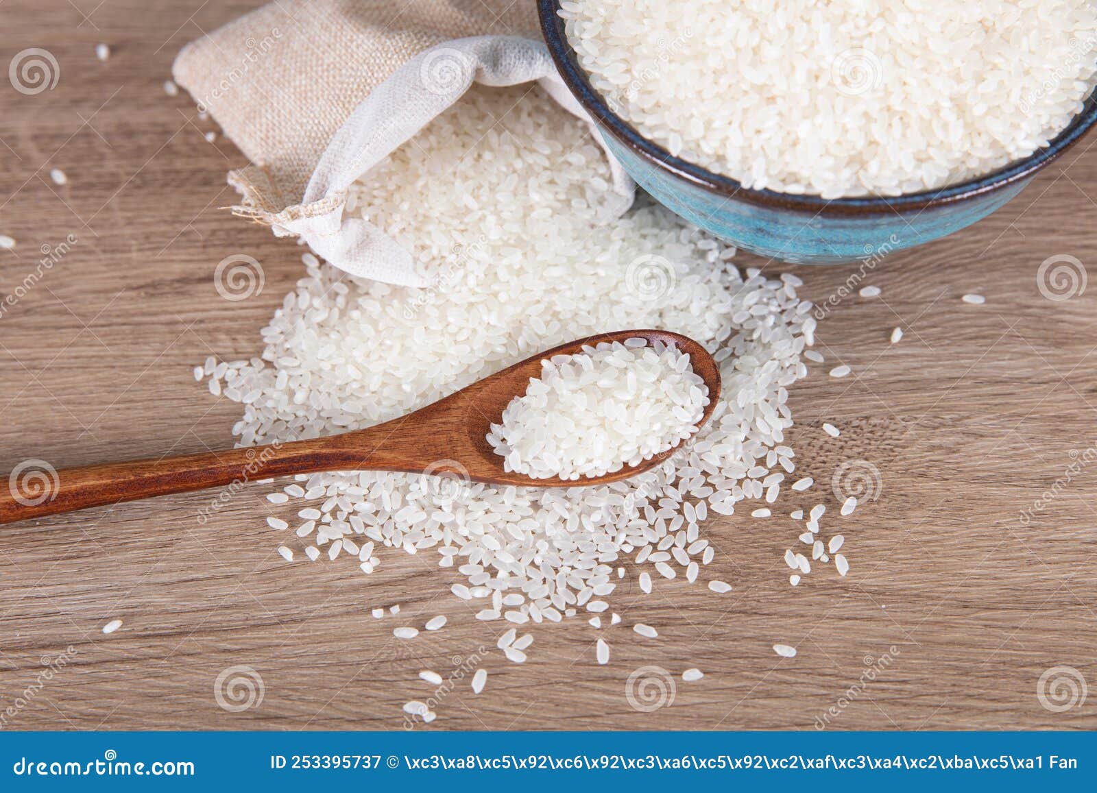 Traditional Grain Rice on Table Stock Image - Image of grain ...