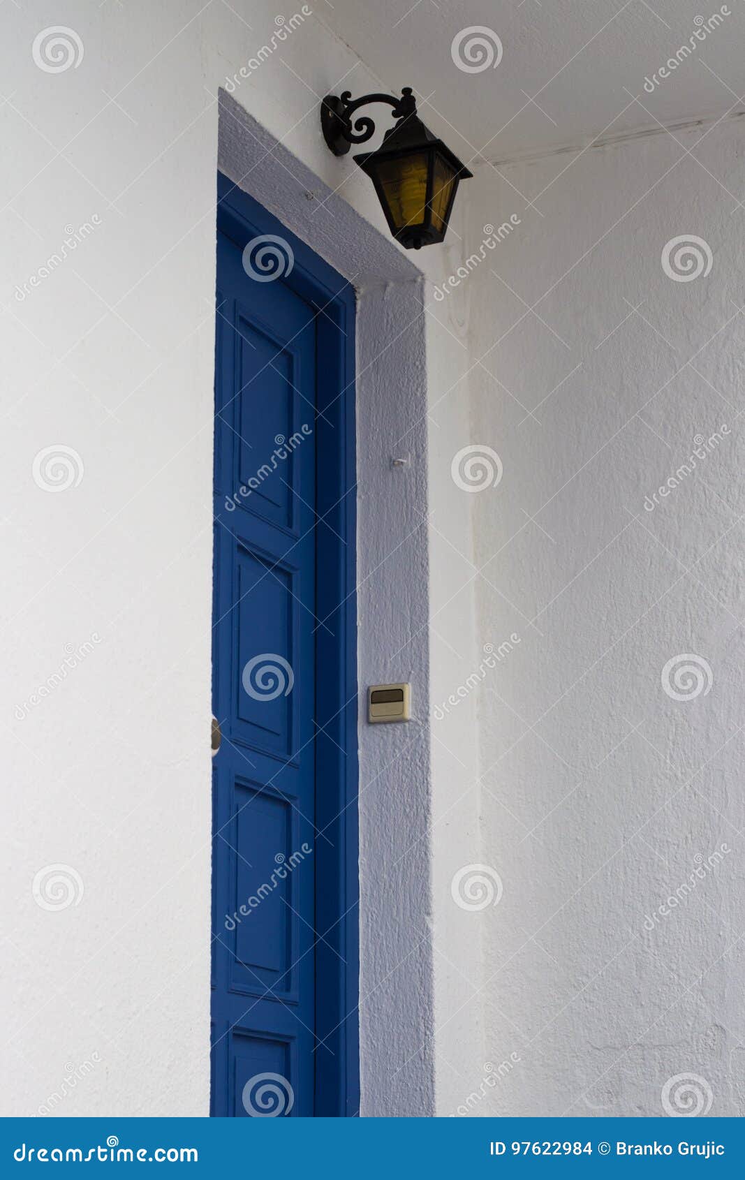 Traditional Greek door stock photo. Image of travel, vaccation - 97622984