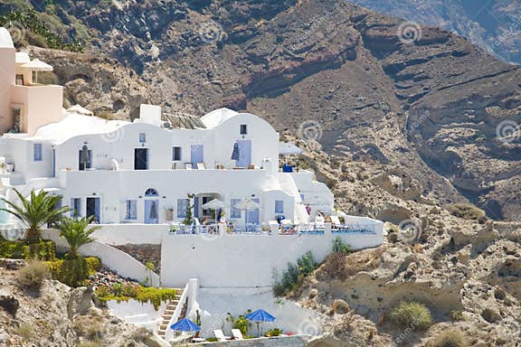 Traditional Greek hotel stock image. Image of island, palm - 2954593