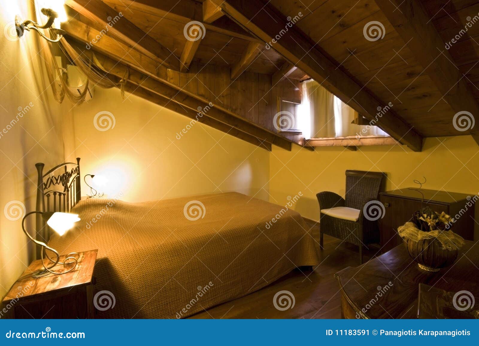 Traditional Greek House Bedroom Stock Image - Image of decoration ...