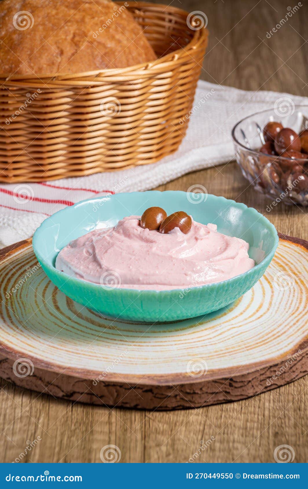 Traditional Greek Taramosalata, Cod Roe Dip Stock Photo - Image of dish ...