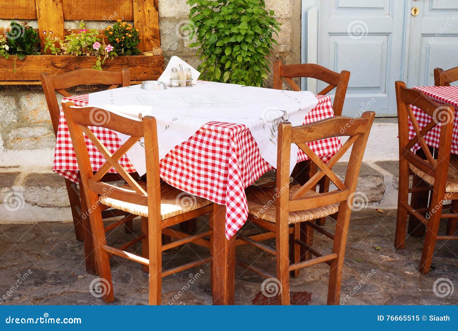 Traditional Greek Tavern Table Stock Image - Image of restaurant ...