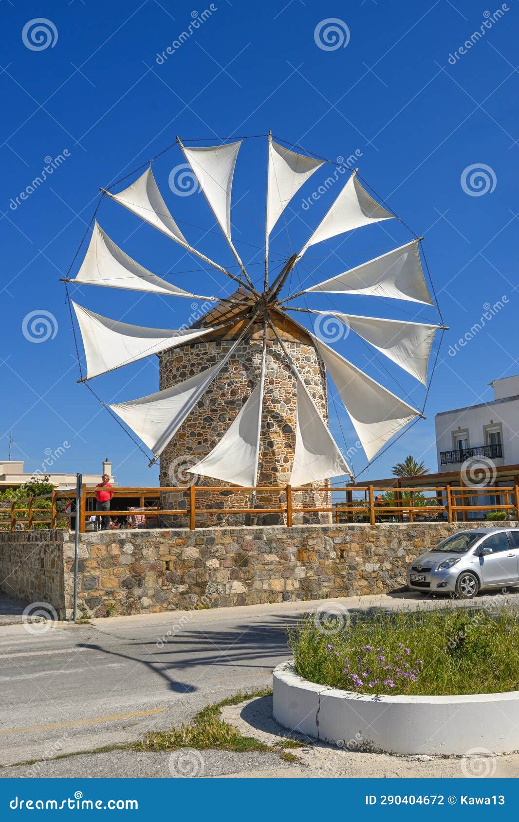 Traditional Greek Windmill. Kos Island, Greece Editorial Photography ...