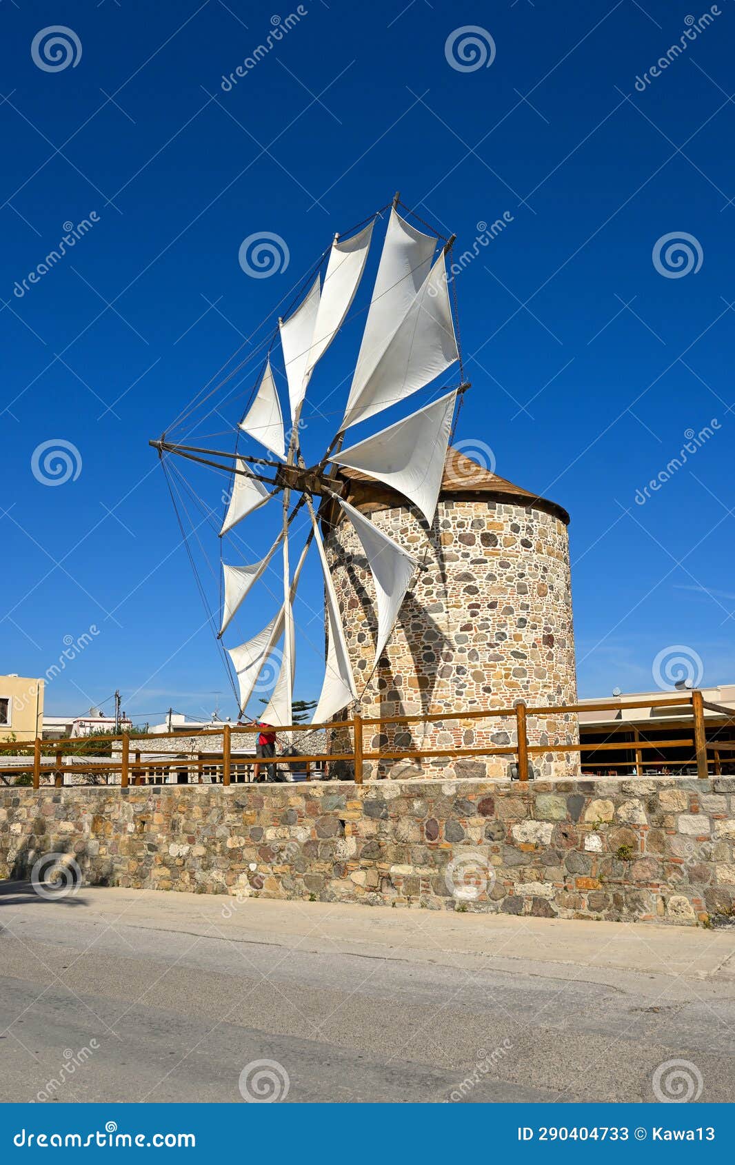 Traditional Greek Windmill. Kos Island, Greece Editorial Stock Photo ...